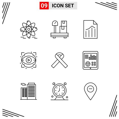 9 Icons Line Style Grid Based Creative Outline Symbols For Website Design Simple Line Icon