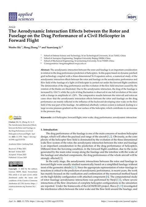 Pdf The Aerodynamic Interaction Effects Between The Rotor And