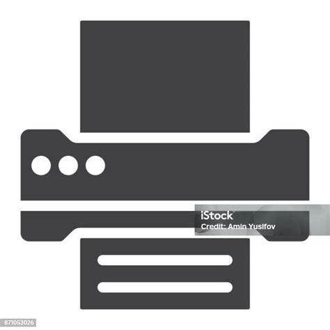 프린터 모양 아이콘 웹 및 모바일 팩스 기호 벡터 그래픽 흰색 배경 Eps 10 솔리드 패턴 개념에 대한 스톡 벡터 아트 및