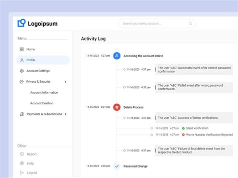 Activity Log Uiux Design