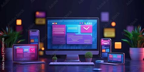 Cross Platform Website App Design Development On Laptop Phone Tablet Technology Of Create
