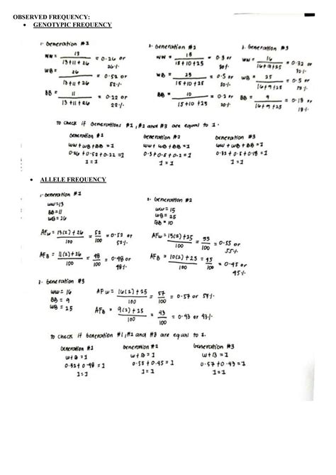 Solution Hardy Weinberg Equilibrium Laboratory Activity Studypool