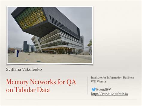 memory networks for question answering on tabular data ppt