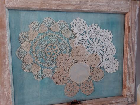 Old Doily Window Doily Art Window Vintage Doily Window Etsy