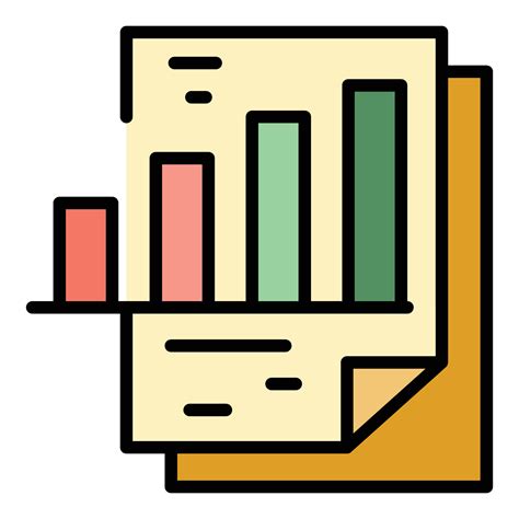 Office Graph Report Icon Color Outline Vector 15095955 Vector Art At