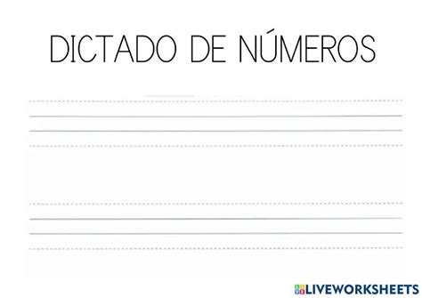 Dictado De Núme… Free Interactive Worksheets 2214407