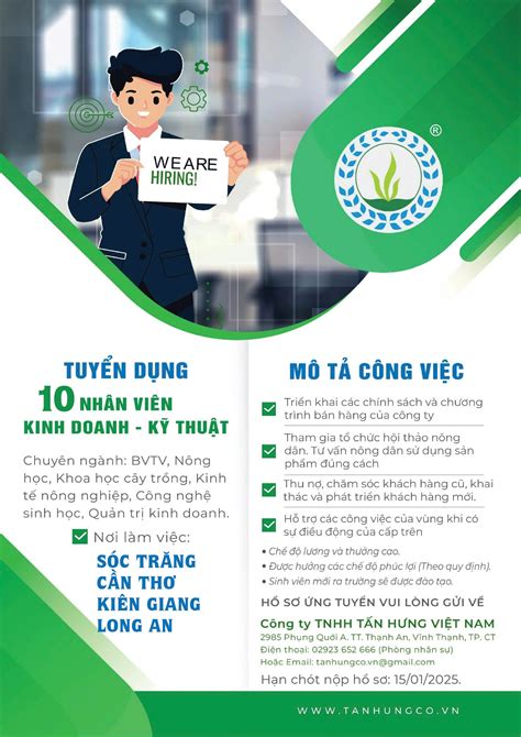 Thông tin tuyển dụng Công ty TNHH Tấn Hưng Việt Nam