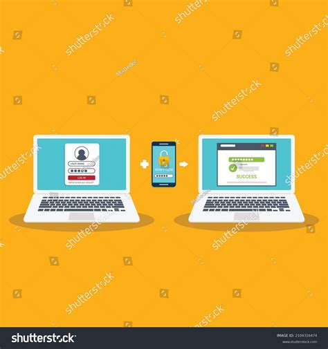 Two Factor Authentication Password Secure Notice Stock Vector Royalty Free 2104316474