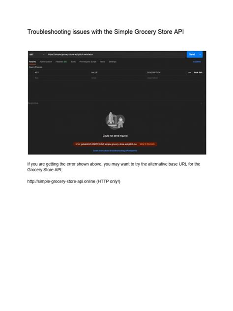 Troubleshooting Issues With The Simple Grocery Store Api Pdf