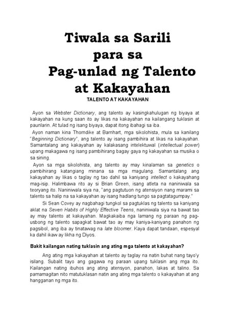 Tiwala Sa Sarili Para Sa Pdf