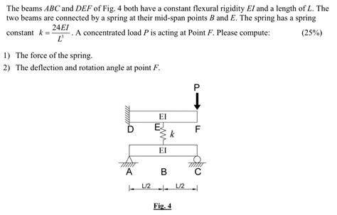 Solved The Beams Abc And Def Of Fig 4 ﻿both Have A Constant