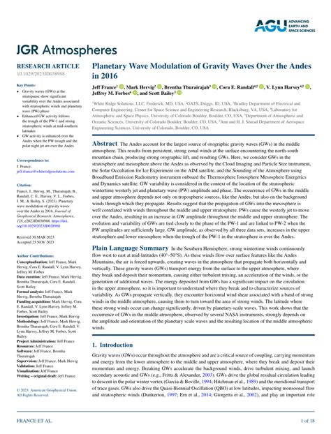 Planetary Wave Modulation Of Gravity Waves Over The Andes In 2016
