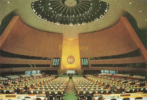 United Nations New York The General Assembly Hall Colour Photo Postcard