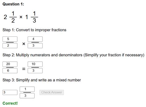 Multiplying Mixed Number Fractions