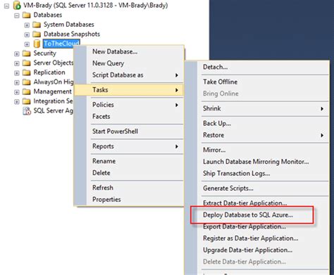 Using The Deploy Database To Sql Azure Wizard In Sql Server Management