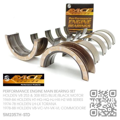 Acl Race Series Main Bearings Set Std Size [holden V8 253 4 2l And 308 5