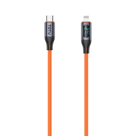 TOTU CB 7 PD 27W USB C Type C To 8 Pin Digital Display Fast Charging Silicone Cable Length