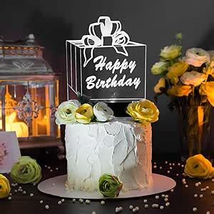Flashing Happy Birthday Cake Topper Led Lights Cake Topper Decor Nightstand Lamp Light Happy