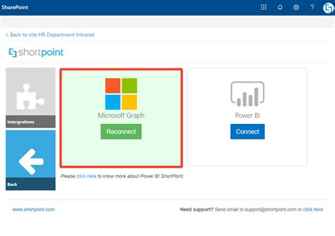 Shortpoint Microsoft Graph Integration Shortpoint Support