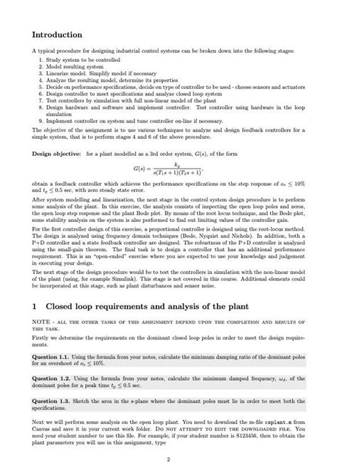Solved N Asd Cs Control Systems Assignment Control