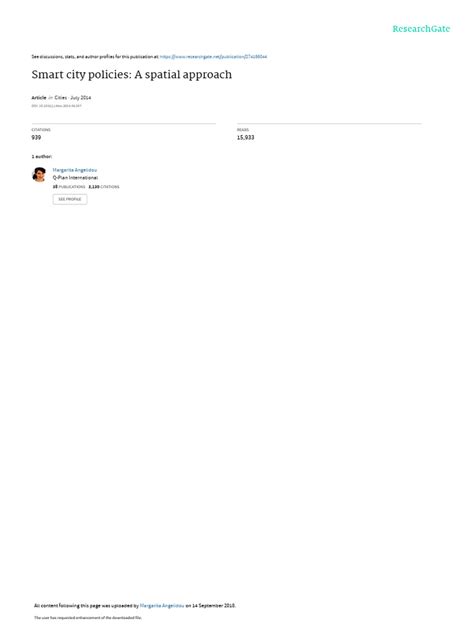 Smart City Policies A Spatial Approach Pdf