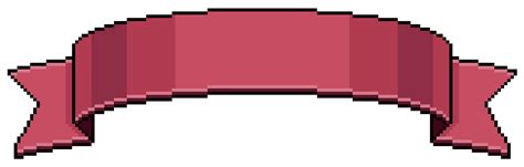Pixel Art Red Ribbon Red Band Stripe Curved Band Vector Icon For 8bit Game On White Background