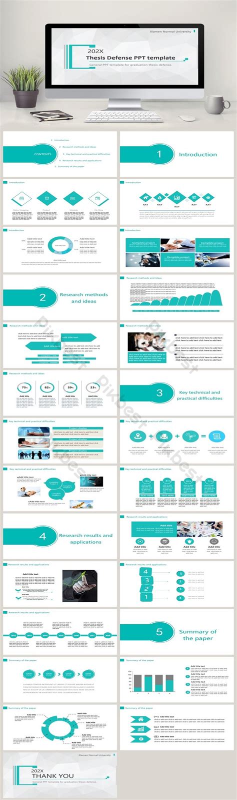 PhD Babe Master University Thesis Defense PPT Template PowerPoint PPTX Template Free