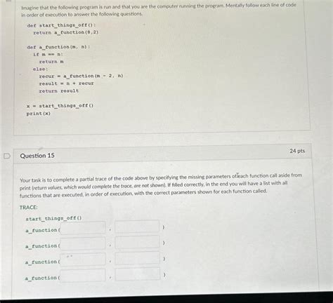 solved imagine that the following program is run and that