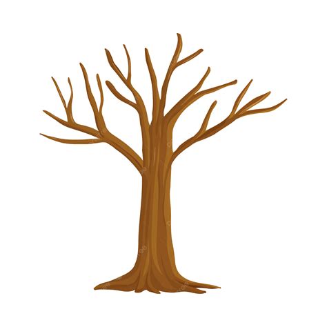 Vector Illustration Of Tree Trunk Without Leaves For Icons Decorative