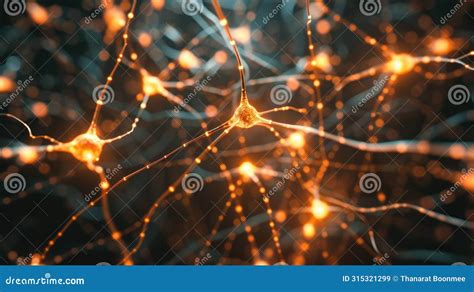 Neuron Macro View Model Of Nerve Cell With Dendrites Illustration