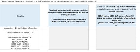 Solved 1 Please Determine The Correct Sql Statement To