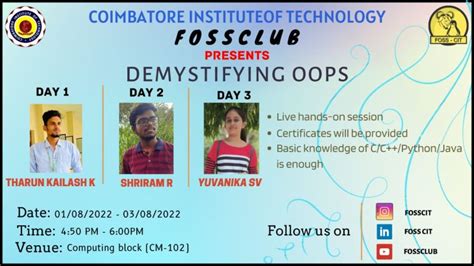 Tharun Kailash K On Linkedin Connections Staytuned Fosscit Throwback Cit