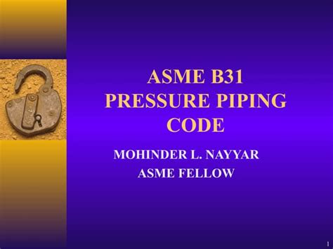 Asme B31pressure Piping Code Ppt