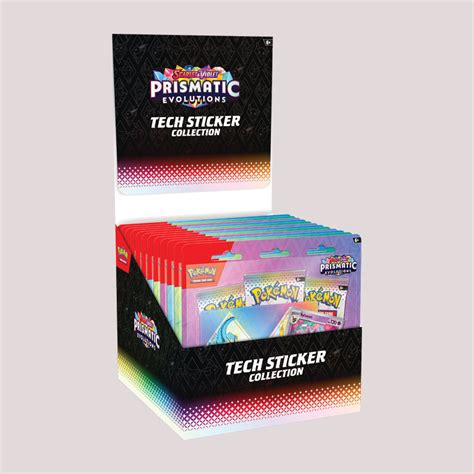 Pokémon Prismatic Evolutions Tech Sticker Collection Display Mirai