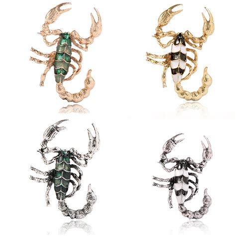 Винтажная креативная персонализированная брошь из сплава в форме скорпиона модный аксессуар для