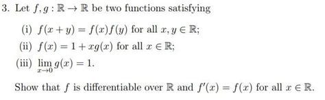 Solved Let F G RR Be Two Functions Satisfying I Chegg