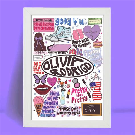 Olivia Rodrigo Lyric Poster Print Olivia Rodrigo Guts Guts Sour