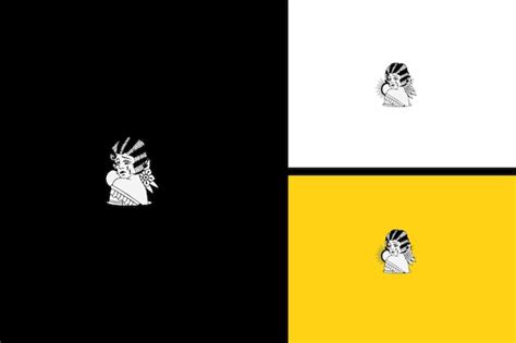 얼굴 여성 로고와 꽃 벡터 라인 아트 디자인 프리미엄 벡터