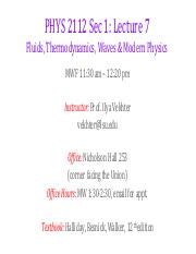 Lecture Pdf PHYS Sec Lecture Fluids Thermodynamics Waves Modern Physics MWF