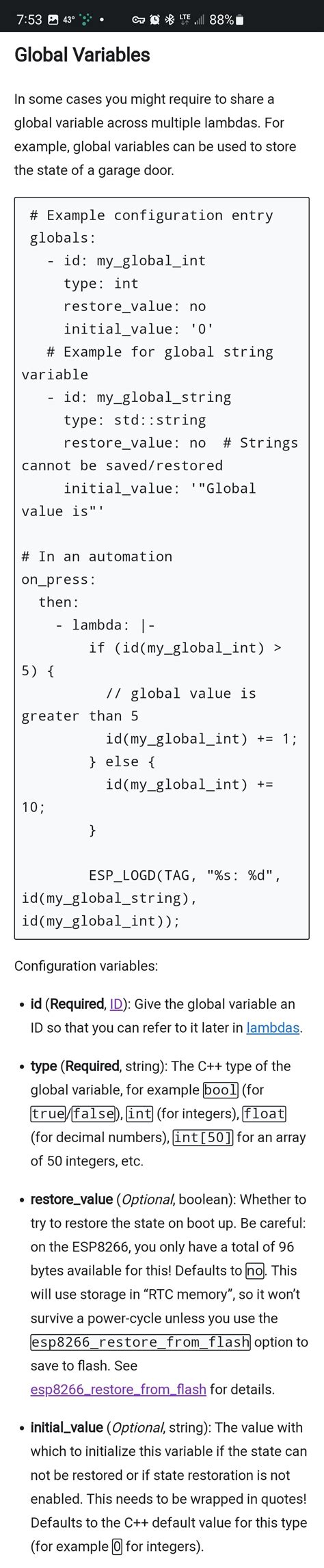 Are Global Variables Permanent Esphome Home Assistant Community