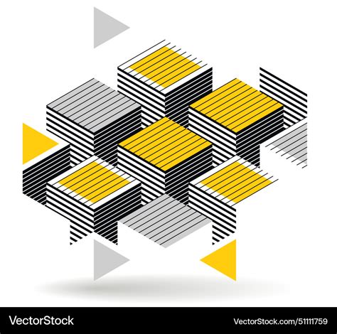 Isometric 3d Cubes Abstract Geometric Background Vector Image