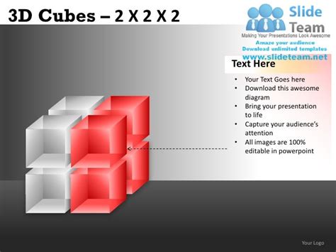 3d cubes 2x2x2 powerpoint presentation slides db ppt templates