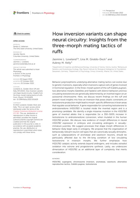 Pdf How Inversion Variants Can Shape Neural Circuitry Insights From