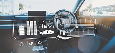 새로운 Ev 자동차 인테리어 디스플레이는 전기 자동차의 하이브리드 배터리 충전을 보여줍니다 탄소 프리 개념 0명에 대한 스톡 사진 및 기타 이미지 Istock