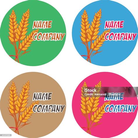 밀 필드 로고 디자인 서식 파일 수확 곡물 베이커리 건강 식품의 집합입니다 0명에 대한 스톡 벡터 아트 및 기타 이미지 0명