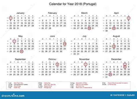 Календарь года 2018 с праздничными днями и праздниками банка для Иллюстрация штока иллюстрации