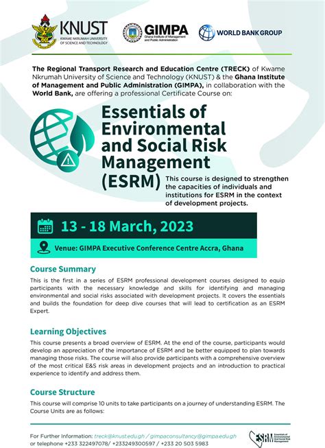 Essentials Of Environmental And Social Risk Management Esrm 2nd Edition Transport Research