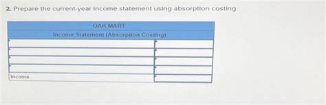 Solved Exercise Algo Absorption Costing And Variable Chegg