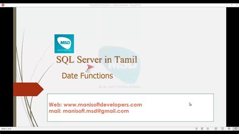 sql server in tamil part 27 date functions youtube