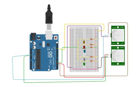 Circuit Design Sensor De Movimiento De Luz Led Tinkercad